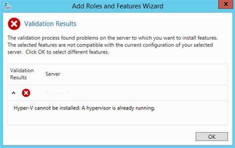 hyper v cannot be installed a hypervisor is already running how we