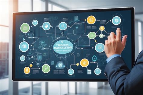 Premium Photo Business Process Management And Automation Concept With A Workflow Flowchart On