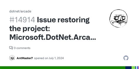 Issue Restoring The Project Microsoftdotnetarcadesdk Not Found