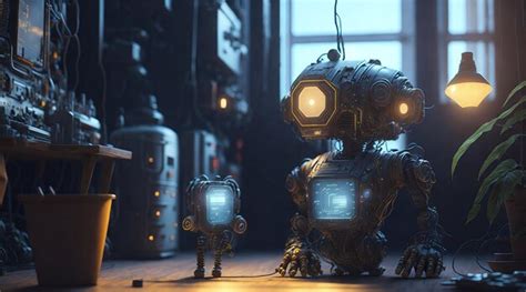 Premium Ai Image Two Robots In A Hightech Lab