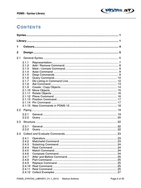 Ontents Pdms Syntax Library Download Free Pdf Software