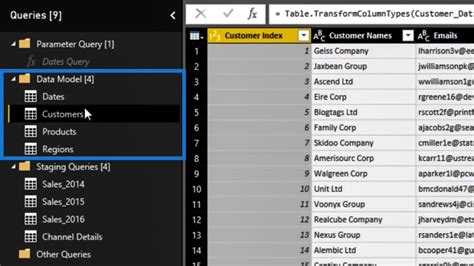 power query editor staging queries master data skills ai