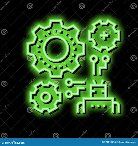 Machine Learning Neon Glow Icon Illustration Stock Vector Illustration Of Artificial