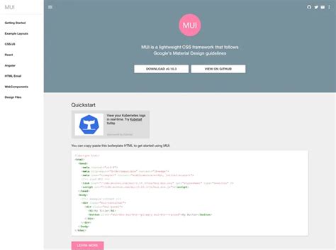 Mui By Muicss A Angular Template Built At Lightspeed