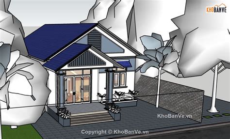Mẫu Nhà Cấp 4 Kt 8x15m Model Sketchup