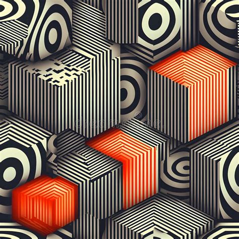 Abstract Geometric Cubes And Circles Ai Generated Stock Illustration Illustration Of White