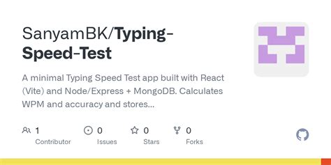 Github Sanyambktyping Speed Test A Minimal Typing Speed Test App