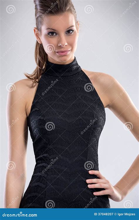 Женщина в элегантном платье Стоковое Изображение изображение