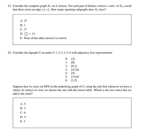 Solved 23 Consider The Complete Graph K4 On 4 Vertices For