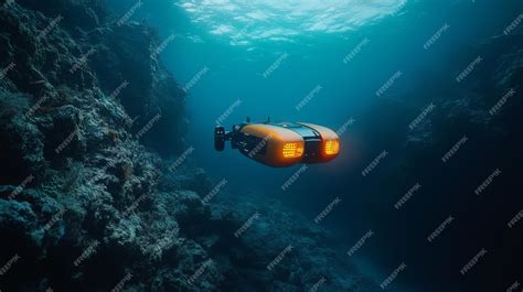 Futuristic Aipowered Underwater Drones Mapping Ocean Floors Autonomous Drones Exploring Deepsea