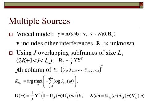 Ppt Multiple Pitch Tracking For Blind Source Separation Using A Single Microphone Powerpoint