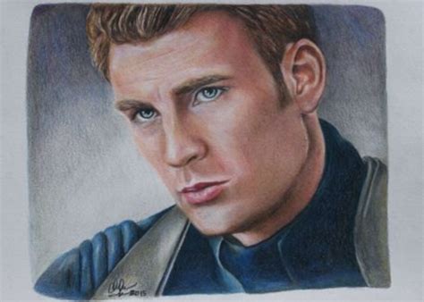 Captain America Chris Evans Print Of Colored Pencil Drawing Etsy