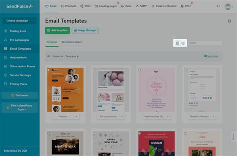 Manage Templates Sendpulse