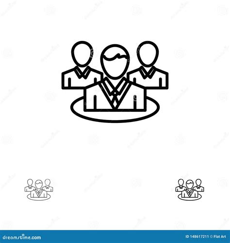 Group Chat Gossip Conversation Bold And Thin Black Line Icon Set