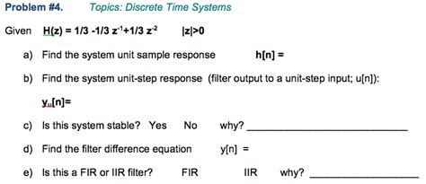 Solved Problem 4 Topics Discrete Time Systems Given Hz