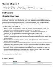 Quiz On Chapter 1 CISC 320 P1 2021 Fall Computer Forensics Pdf Quiz On Chapter 1 Due Sep 17