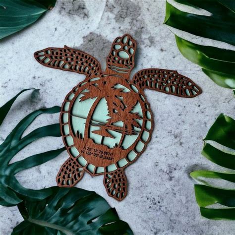 Beach Scene Turtle Art Coordinates Turtle Custom Sea Turtle Art Turtle Decor Etsy Uk Sea