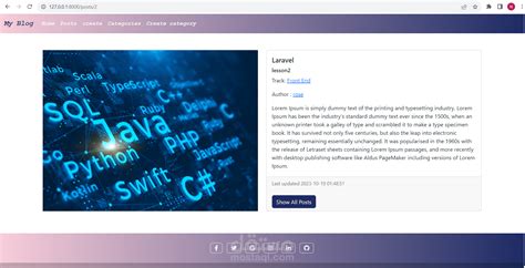 Blog Website using PHP Laravel Mysql مستقل