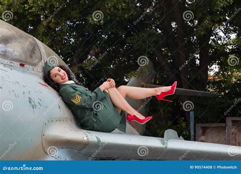 Pin Up Model In Ww2 Uniform Royalty Free Stock Image Cartoondealer