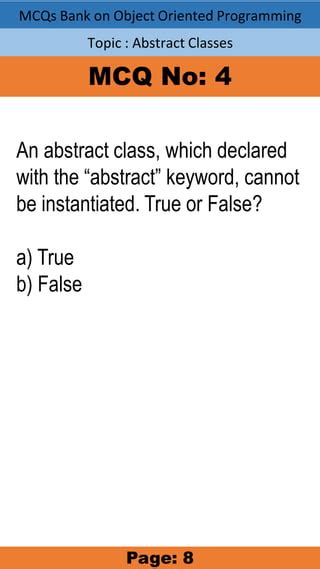 Multiple Choice Questions On Java Object Oriented Programming Bank 7 Abstract Classes Pdf