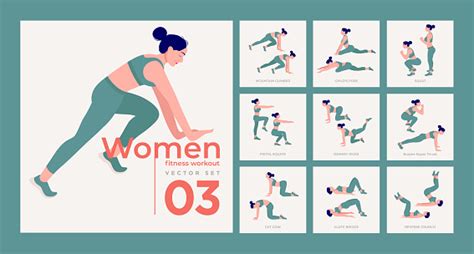 여성 운동 세트 피트니스와 요가 운동을하는 여성 런지 푸쉬업 스쿼트 아령행 버피 사이드 판자 시토프스 둔부 다리 다리 인상 러시아 트위스트 사이드 크런치 등 0명에 대한