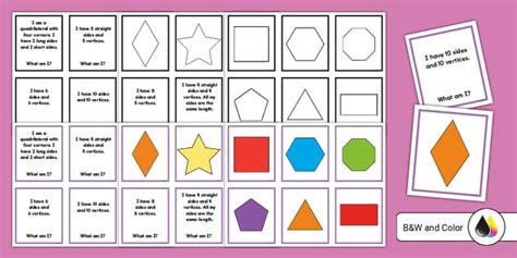 Sorting Shapes By Attributes Cards Math Resource Twinkl