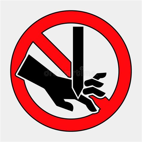 Prohibition Sign For Sharp Object Handling Stock Vector Illustration Of Workplace Measure