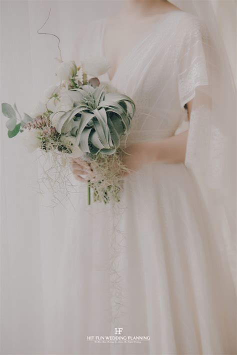 空气凤梨手捧花来自 HF婚礼