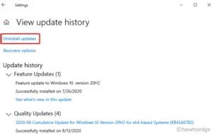 Uninstall Windows 10 Cumulative Update Using Command Prompt