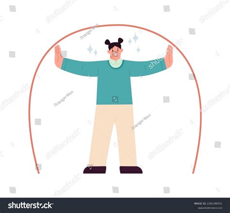 Person Setting Personal Boundaries Concept Woman Stock Vector Royalty Free