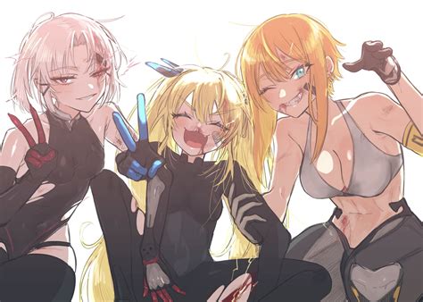 drake laplace and maxwell goddess of victory nikke drawn by