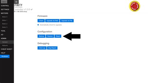 How To Reset The Configuration To Defaults Bb Controller Faq Bb Buildbotics Default