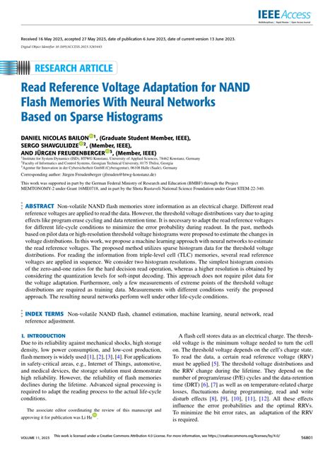 Pdf Read Reference Voltage Adaptation For Nand Flash Memories With Neural Networks Based On