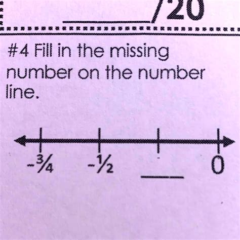 Solved 4 Fill In The Missing Number On The Number Line 07 4 Fill