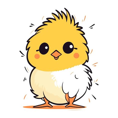 Милый маленький цыпленок Векторная иллюстрация Изолирована на белом фоне Премиум векторы