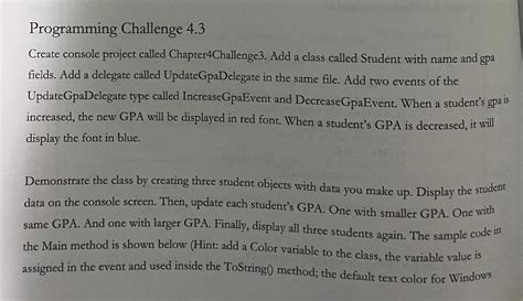 solved programming challenge 4 3 create console project