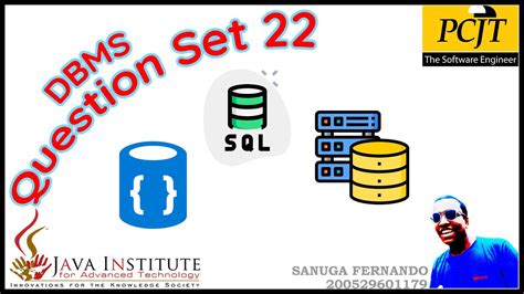 Question Set 22 Dbms Question Series Java Institute Youtube