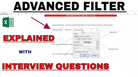 Advanced Filter Explained With Interview Questions Advanced Filter In Excel Advanced