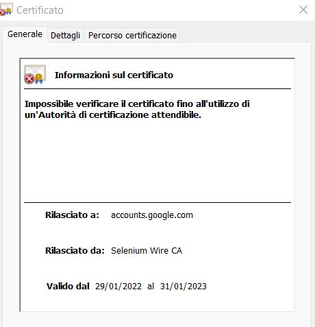 Certificate Not Secure Issue Wkeeling Selenium Wire GitHub