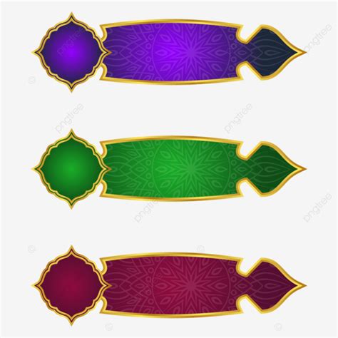 배너 컬렉션 제목 프레임 세트 이슬람 텍스트 상자 경계 이슬람 모양 벡터 이슬람 텍스트 상자 테두리 이슬람 배너 세트 Png 일러스트 및 벡터 에 대한 무료 다운로드