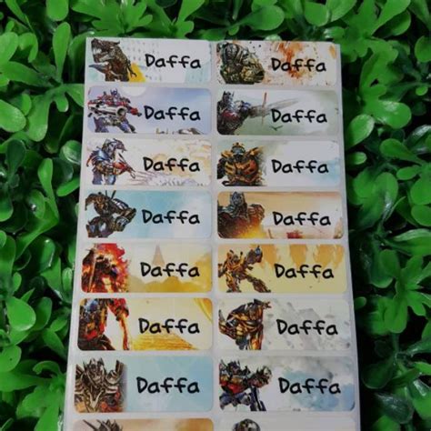 Jual Transformer Label Nama Sticker Label Name Waterproof Shopee Indonesia