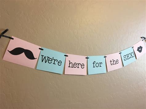 We Re Here For The Sex Banner Gender Reveal Banner Etsy