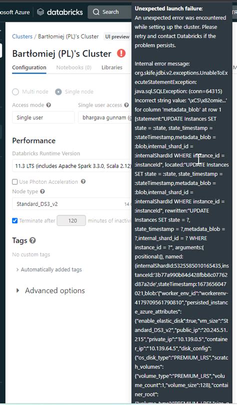 I Cant Create Databricks Cluster Timeout Error Microsoft Qanda