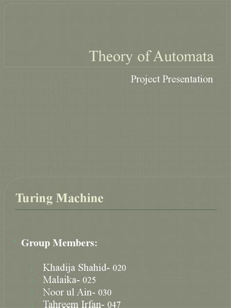 Toa Project Presentation Group 5 Pdf Models Of Computation Theory Of Computation
