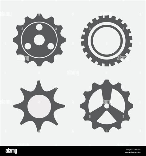 Gear Cog Machine Part Set Design Stock Vector Image Art Alamy