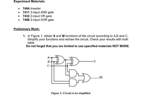 Solved Experiment Materials • 7404 Inverter 7411 3 Input
