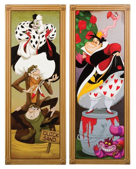 Haunted Mansion Villains Stretching Portrait Print Set