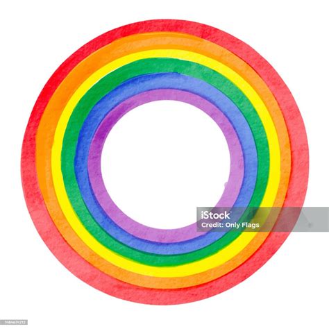 무지개 깃발 수채화 브러시 페인트 원 모양으로 Lgbt 프라이드의 달 수채화 질감 개념 무지개에 대한 스톡 벡터 아트 및 기타 이미지 무지개 원형 페인트 Istock