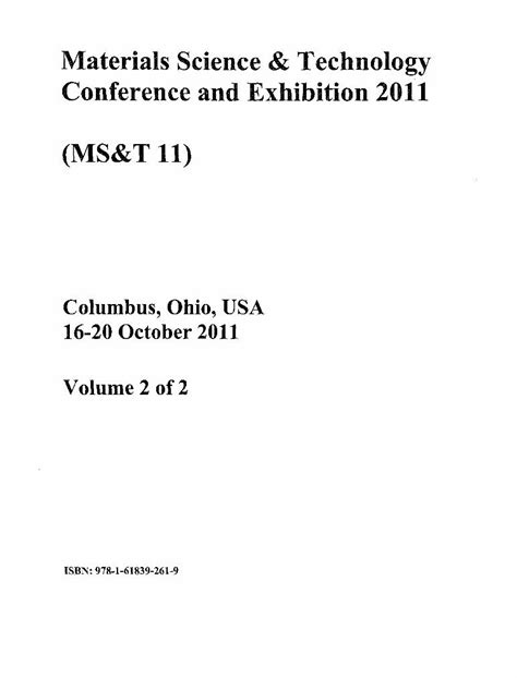 Pdf Materialsscience And Technology · Materialsscience Andtechnology Conferenceandexhibition2011