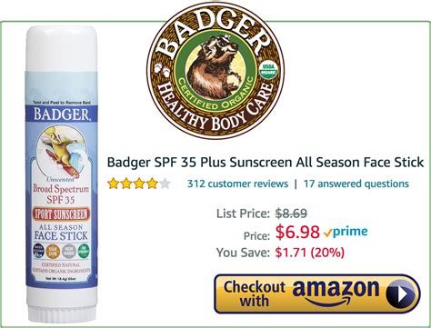 Badger Spf 35 Sunscreen Face Stick Bug Out Bag Builder